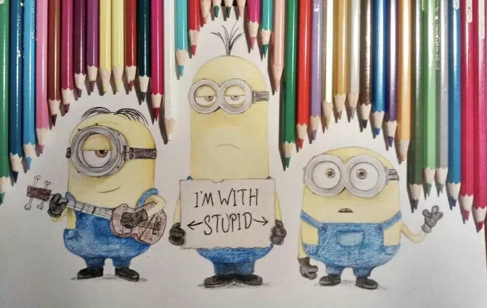 ArtStation - Minions colored pencil drawing