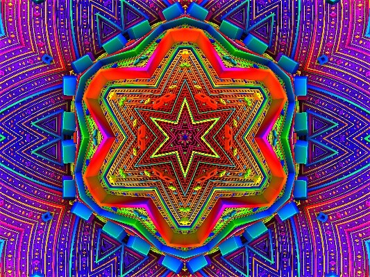 dlart - Hexagonal star fractal 3