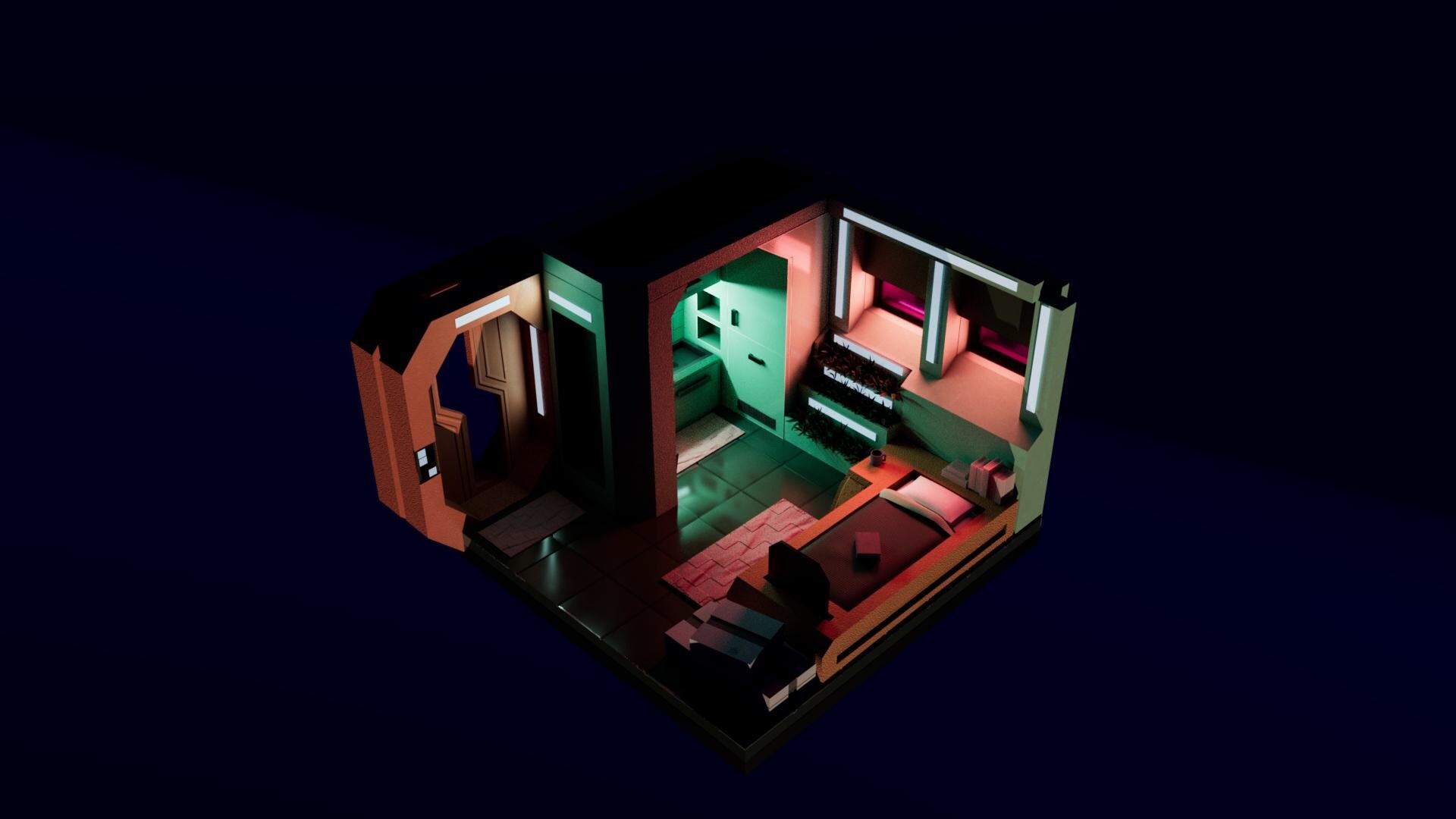 ArtStation - Sci-fi 3d environment (isometric)