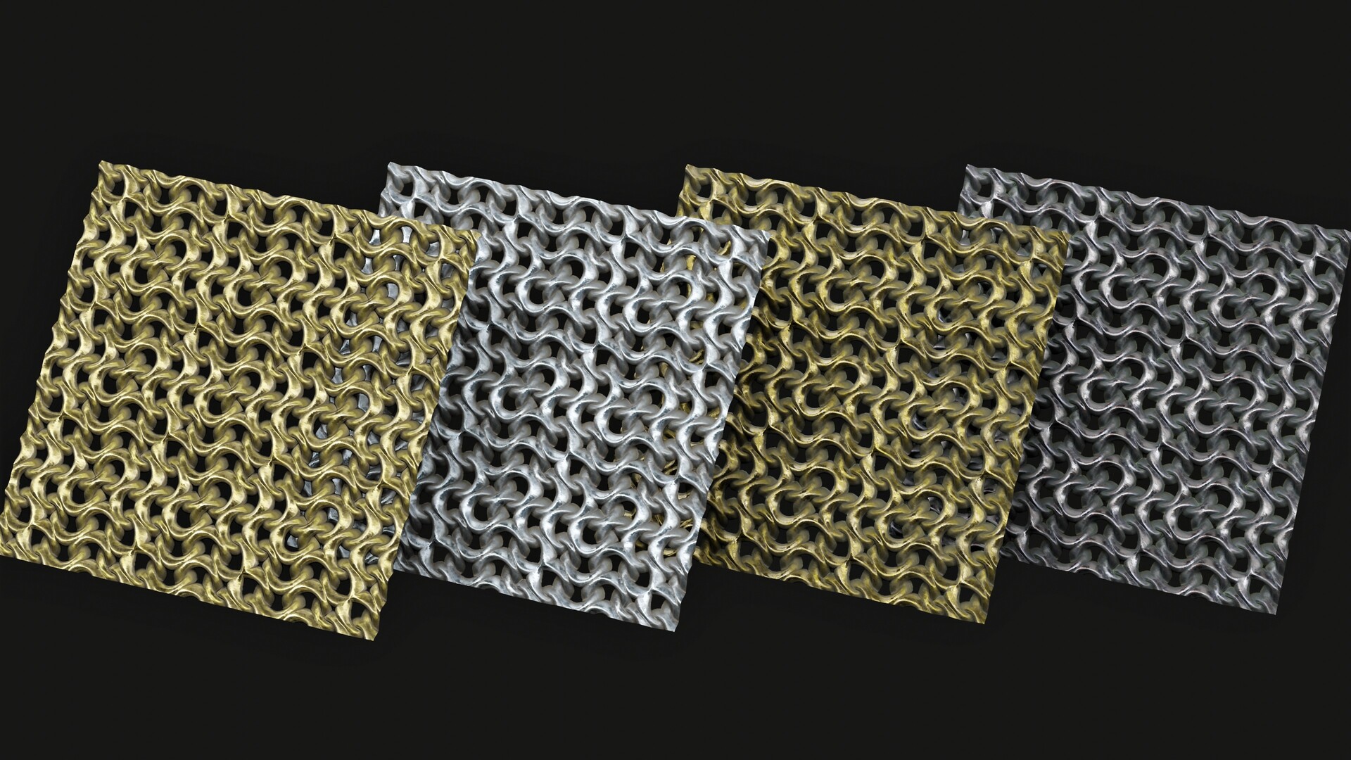 ArtStation - 4x Seamless Chain Mail Textures