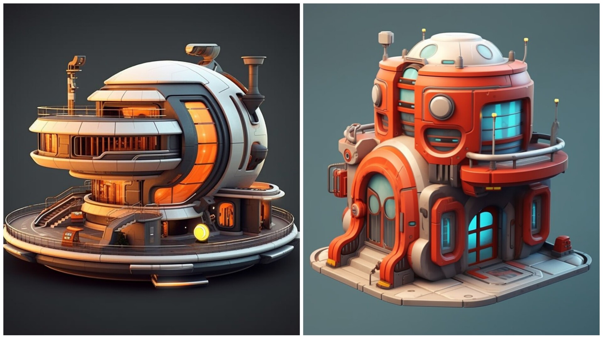 Concept Art - +230 Stylized Sci-fi House Concept (4k) | Vol_22