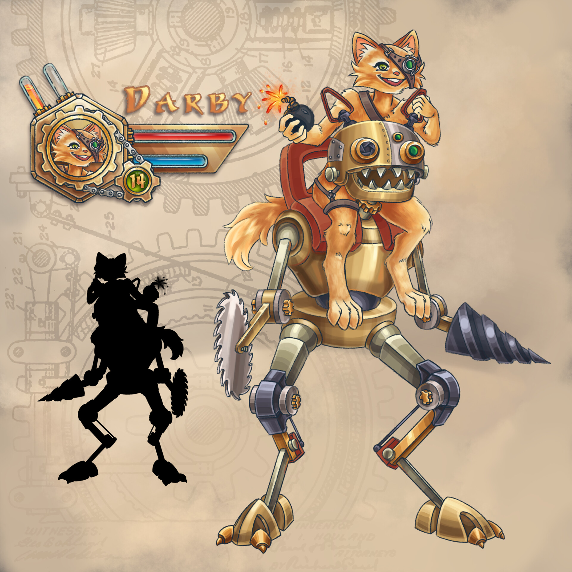 ArtStation - robot cat with rider