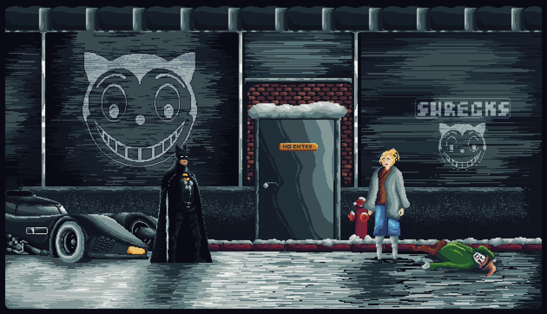 pixel batman wallpaper