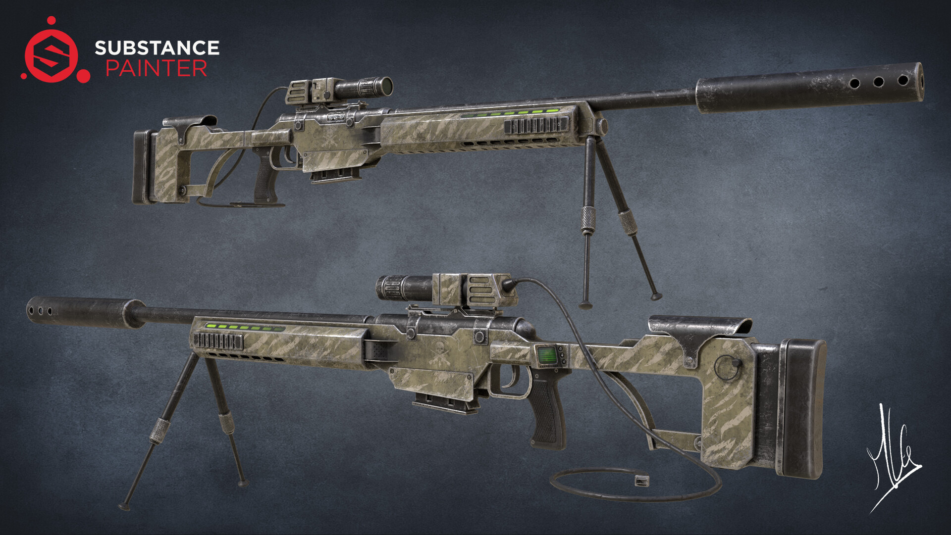 ArtStation - Concept - Sniper Laser Barrett M96
