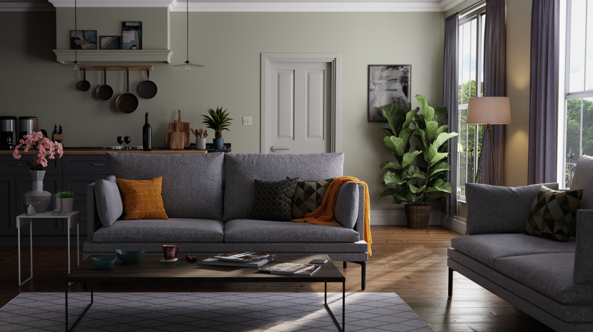 ArtStation - Open-plan Living Room