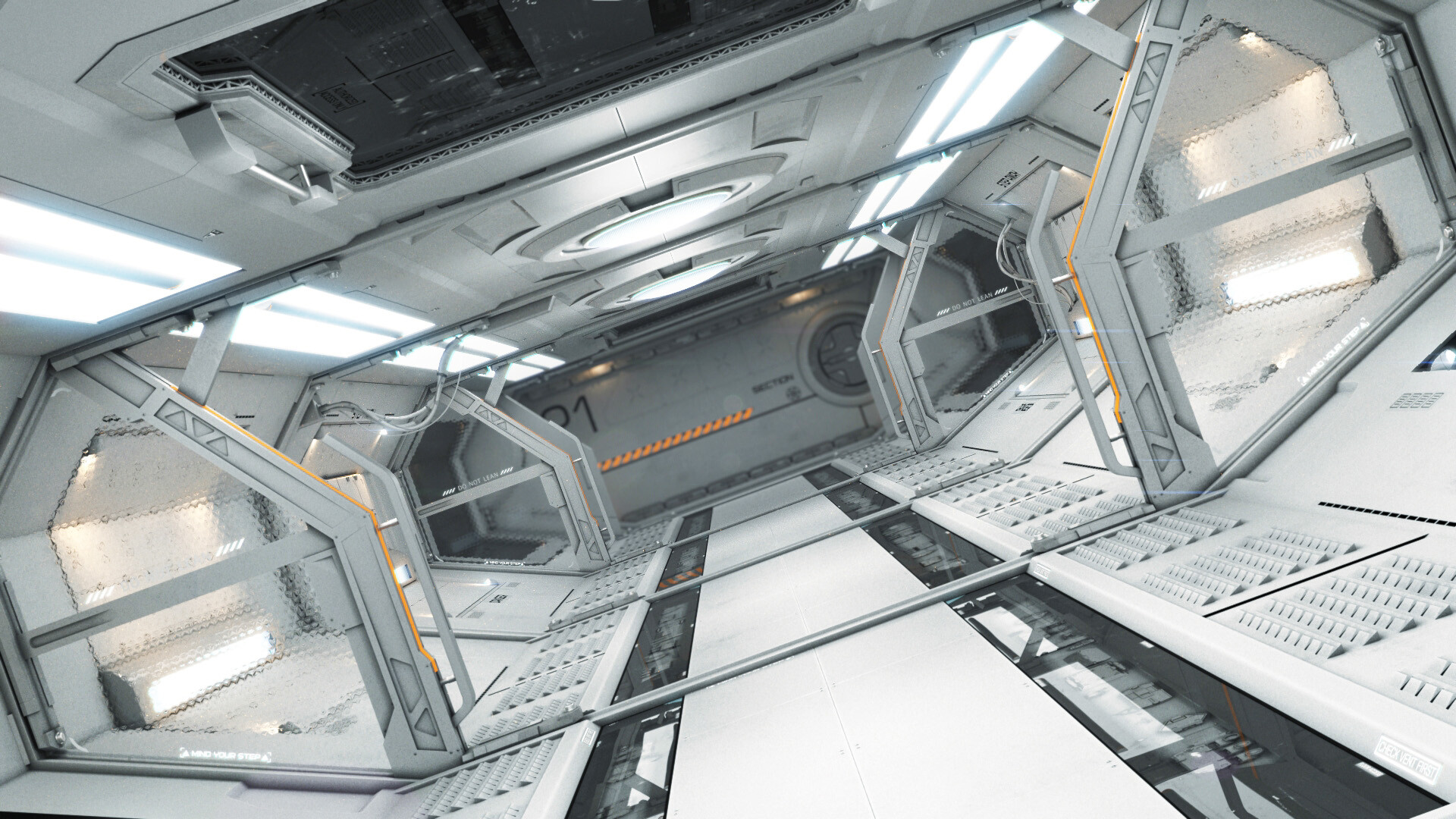 spaceship interior corridor