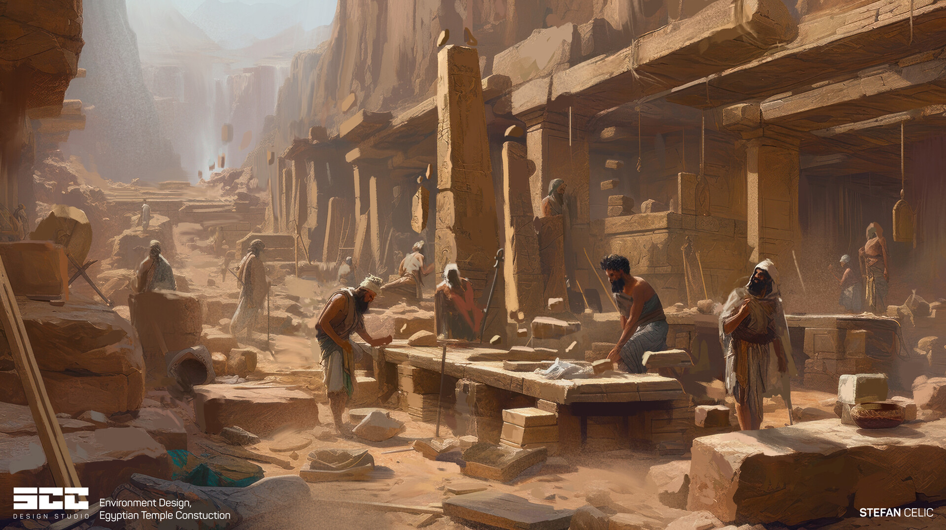 ArtStation - Environment Design - Egyptian Temple Construction