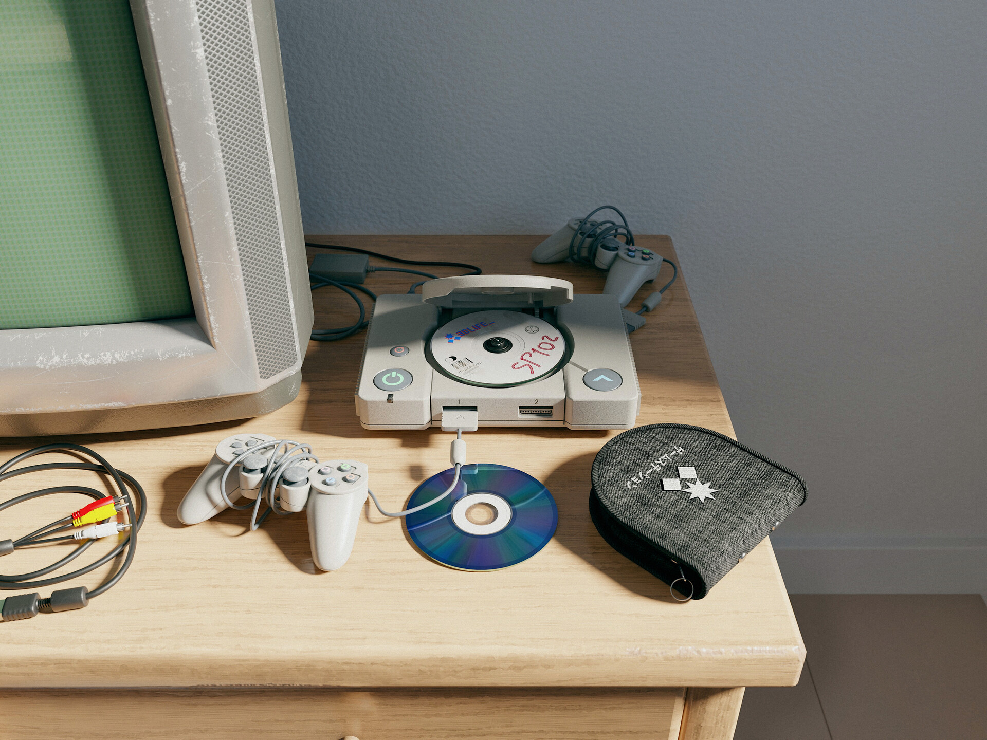 ArtStation - 2000s gaming set - Game ready props