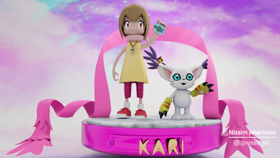 ArtStation - Kari and gatomon
