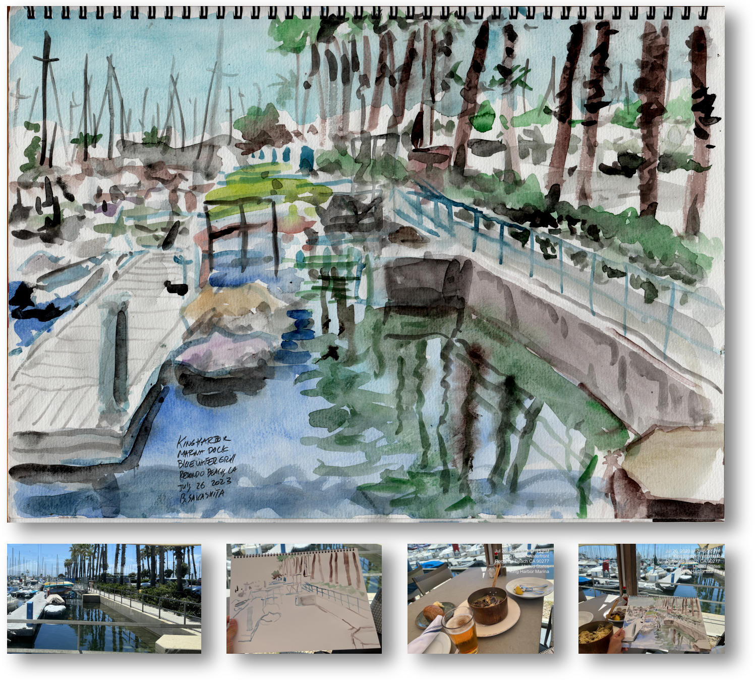 Bun Sakashita - View of King Harbor - Marina M Dock