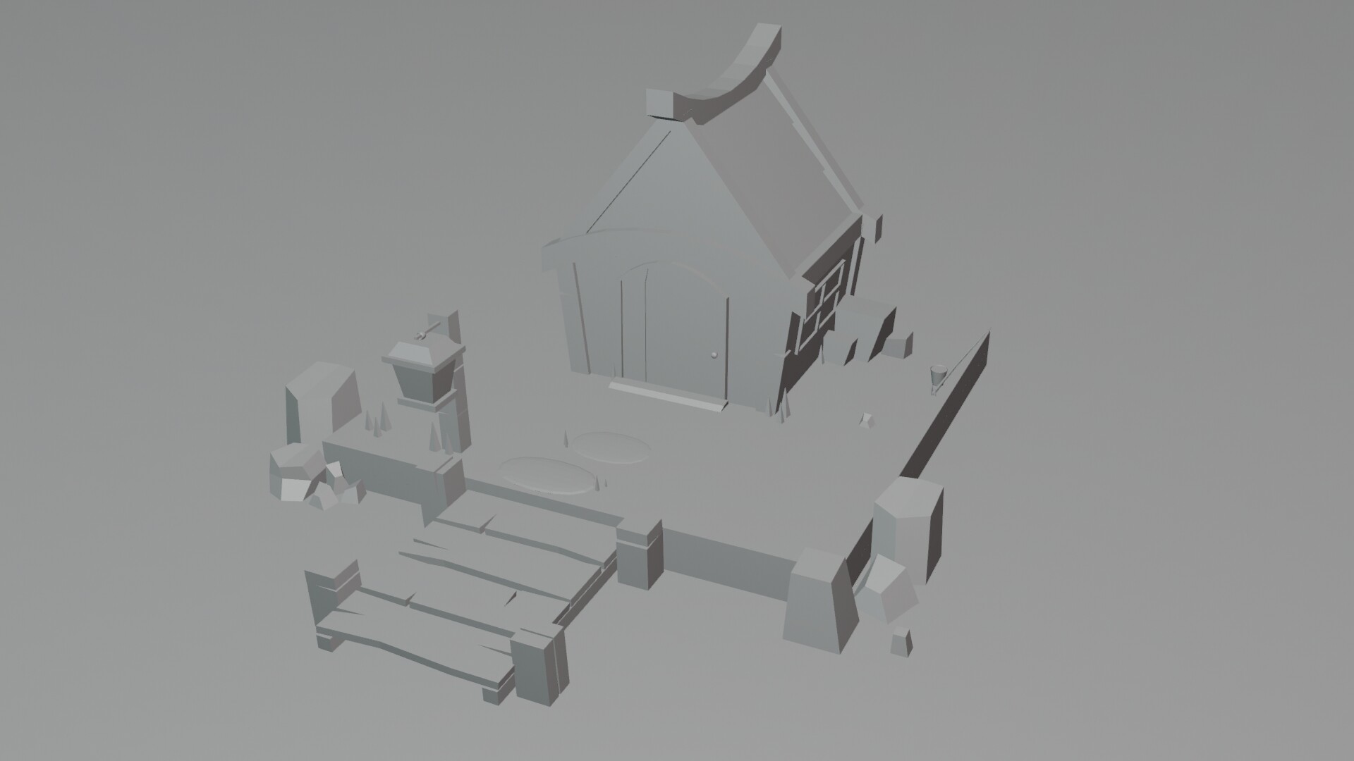 ArtStation - Casa en el lago | Software: Blender