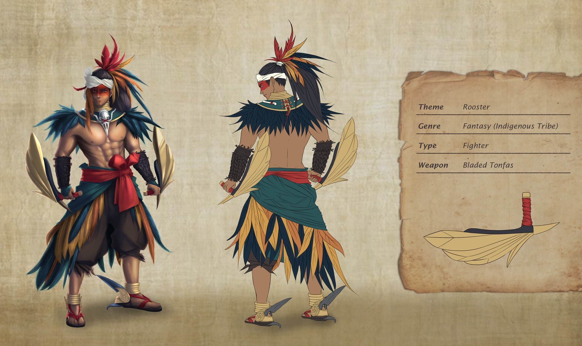 ArtStation - Bayani - The Slave Fighter (3-point Character Design)