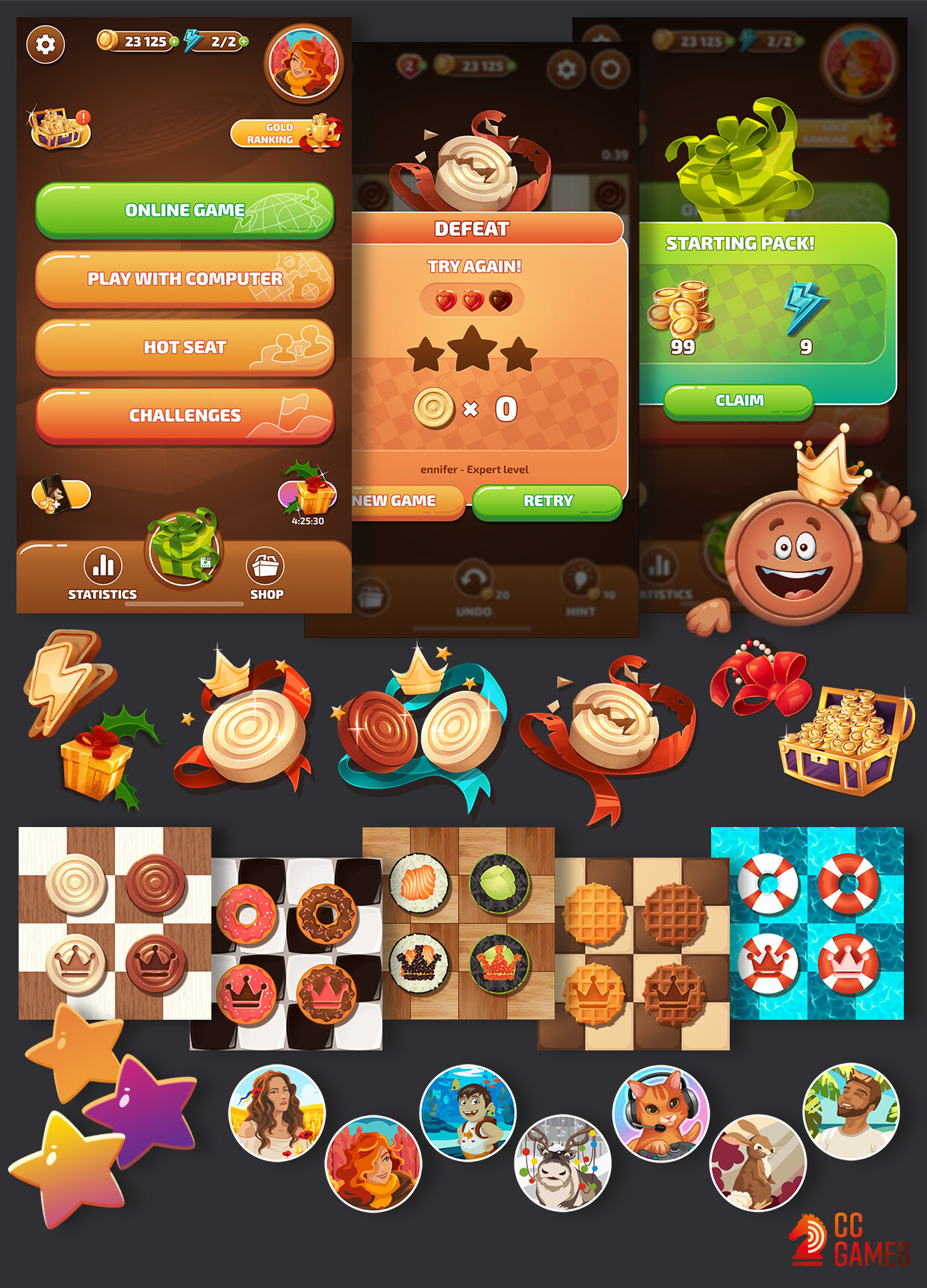 ArtStation - Checkers - Clash of Kings UI