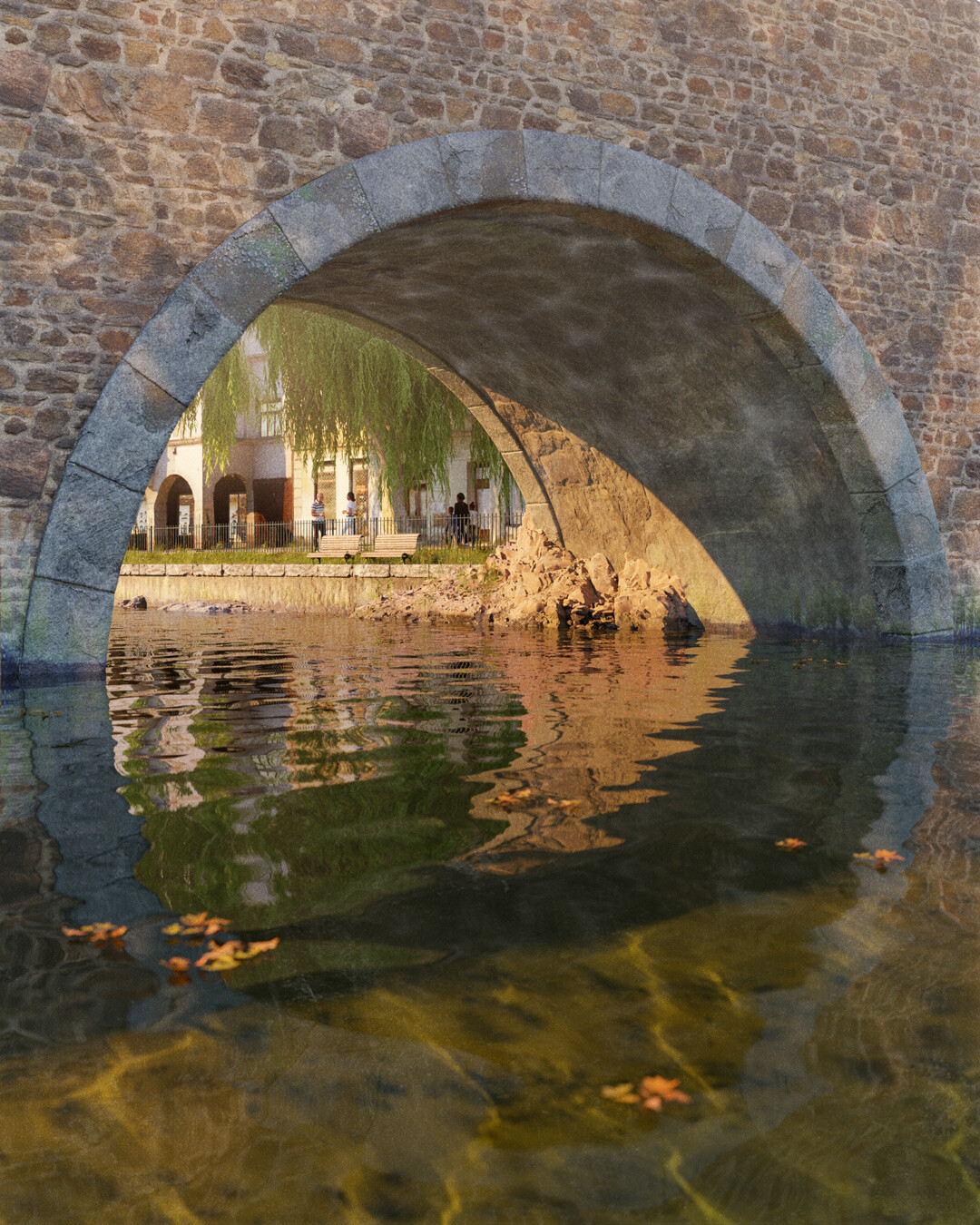 ArtStation - Arched Bridge over Water with Caustics (Blender Model)