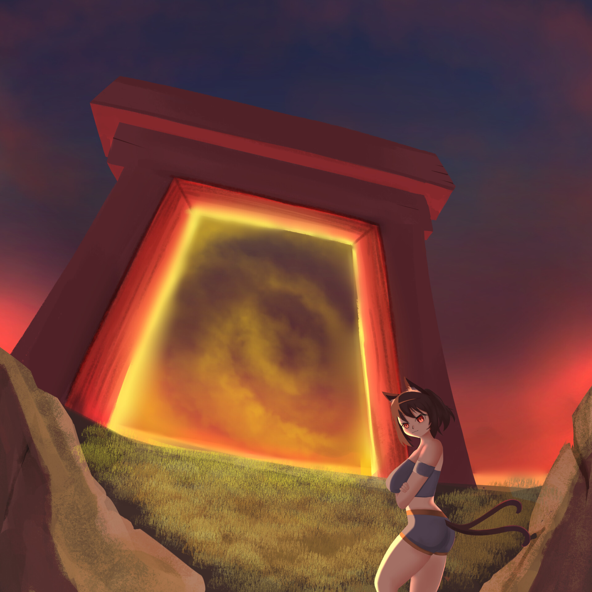 ArtStation - Concept Art: Portal to Spirit World at twilight