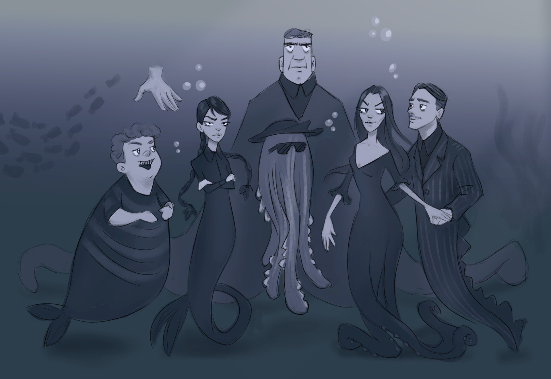 ArtStation - Sea creatures, The Addams Familly