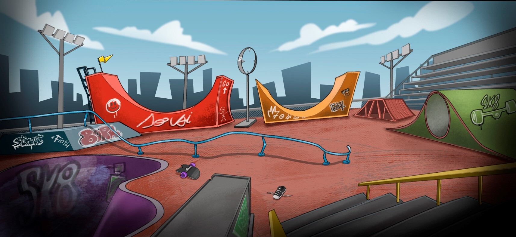 ArtStation - BACKGROUND SKATE PARK FOR ANIMATION