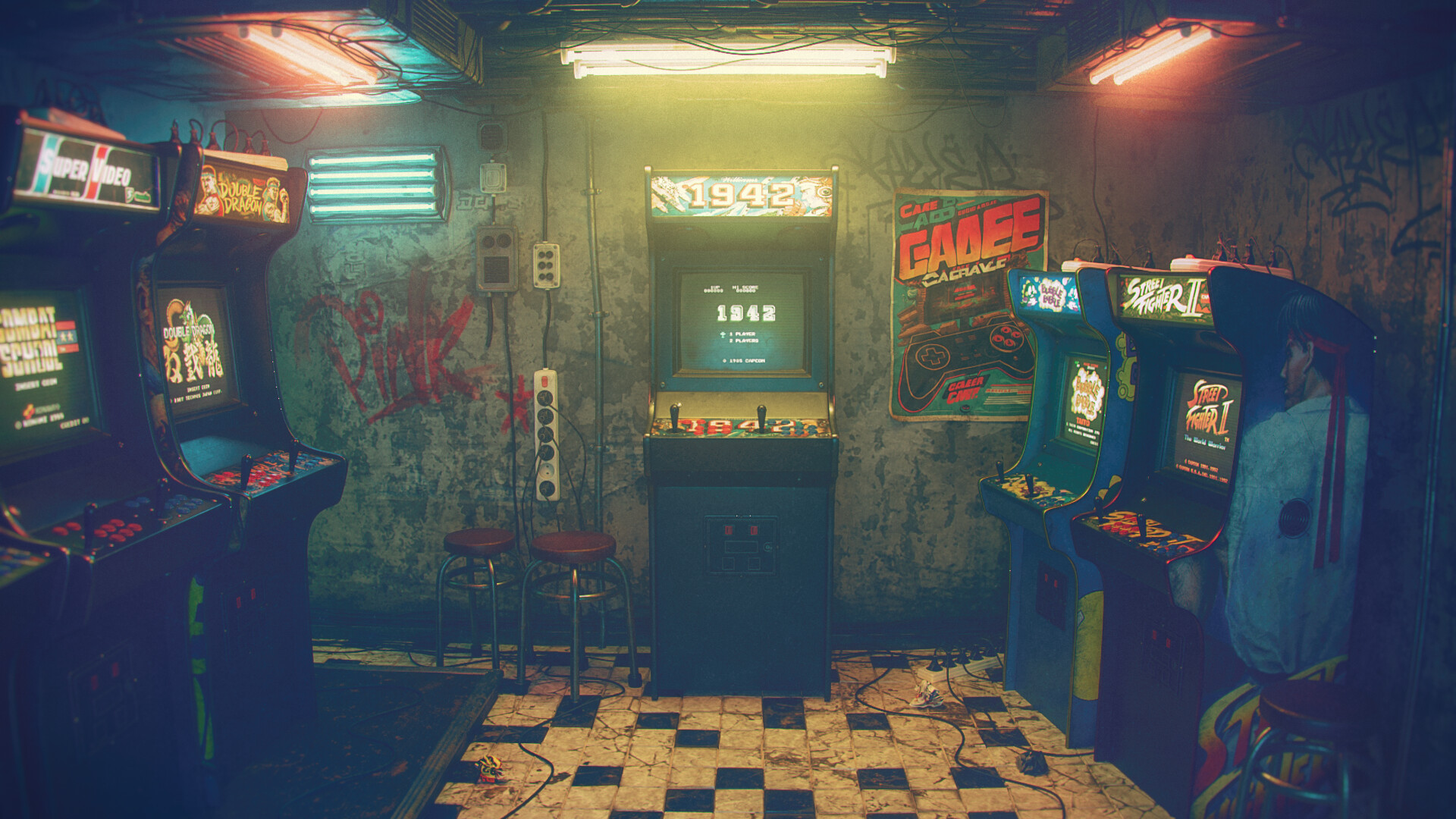 ArtStation - LIGHTING STUDIES 016 / ARCADE SALON / LOOK - 02