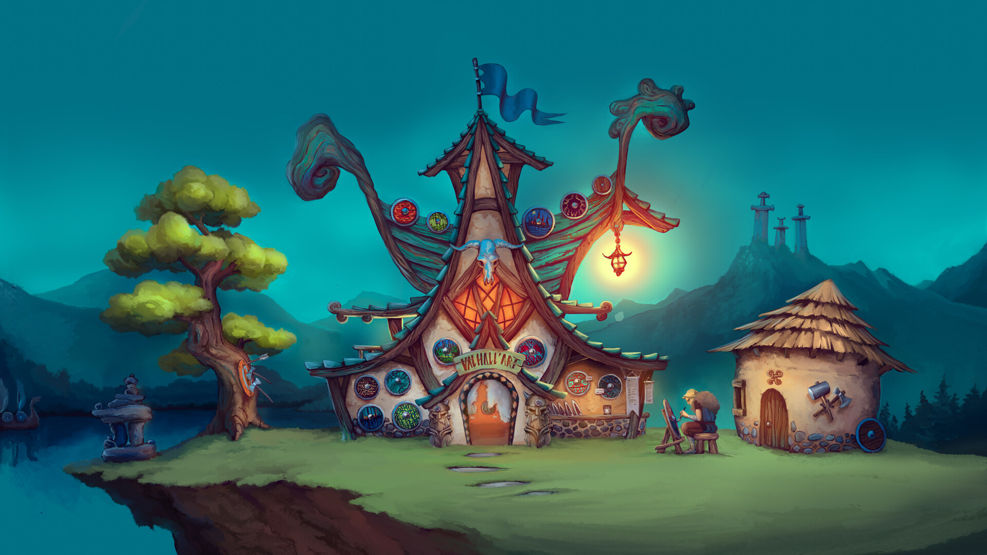 ArtStation - Le Valhall'Art | Exercice : La Façade / La Boutique