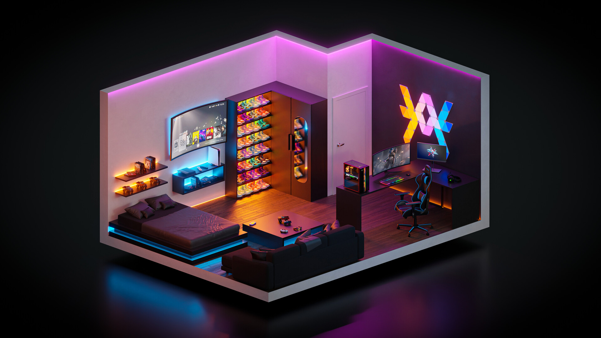 ArtStation - Isometric Room - 3D Model Created in Blender