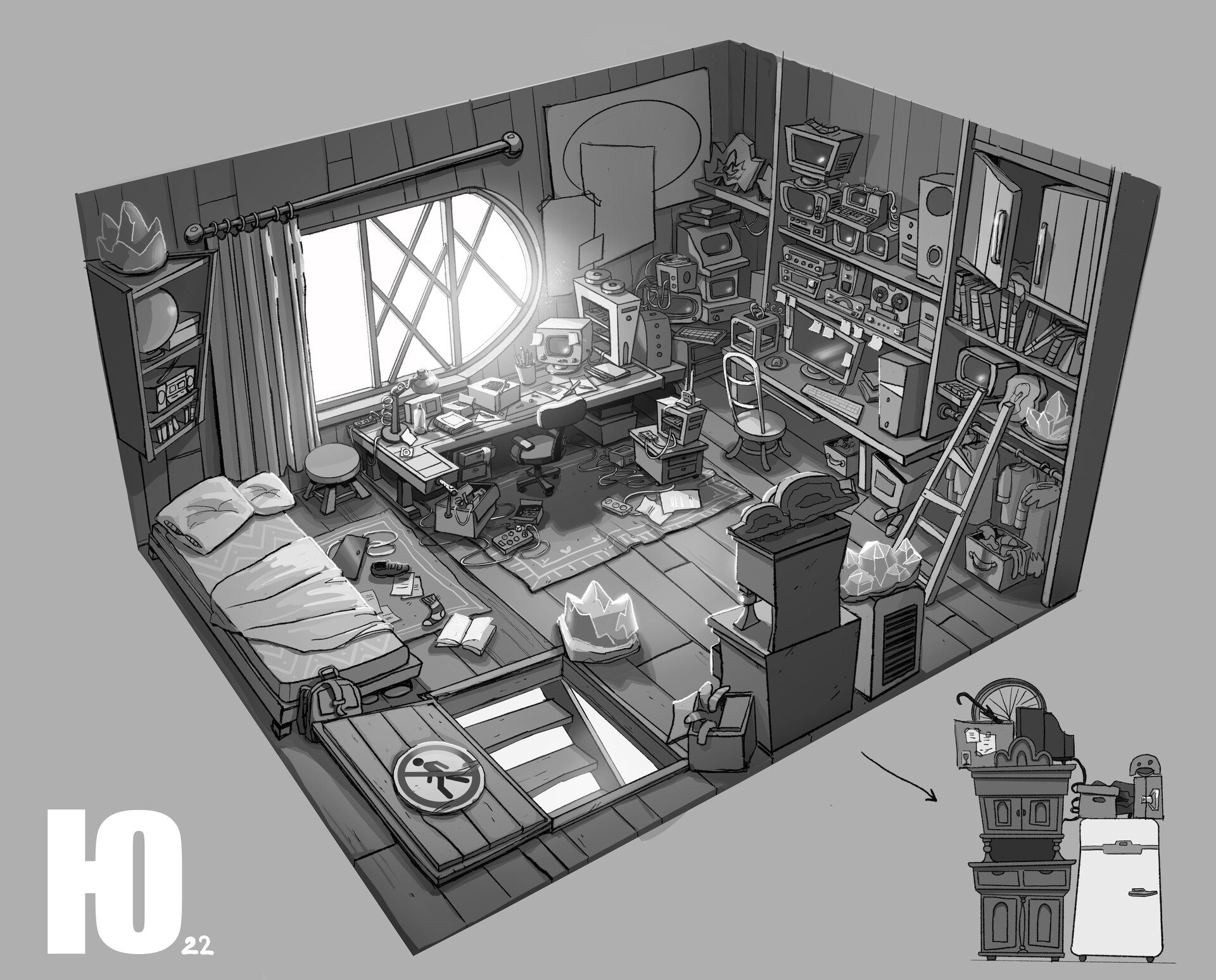 ArtStation - Computer geeks room