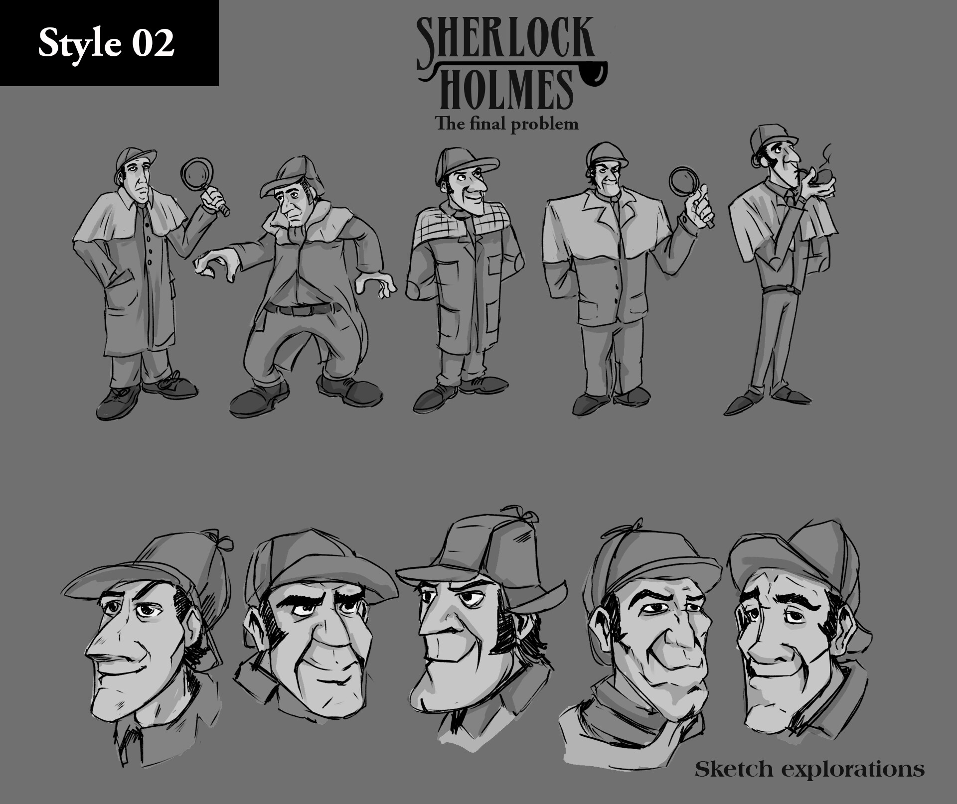 Carlos Simbaqueva - Sherlock Holmes - Character Design 2d/3d style