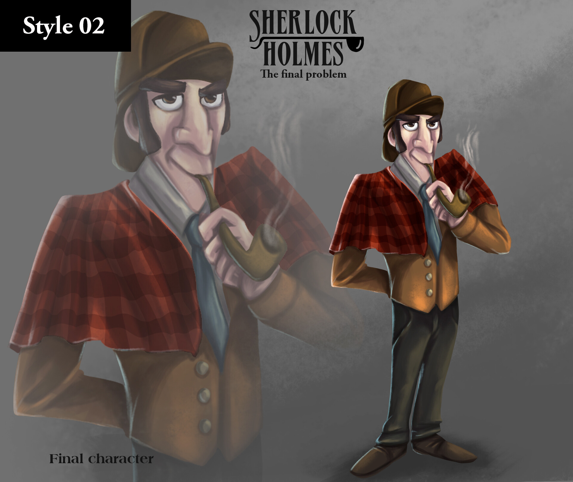 Carlos Simbaqueva - Sherlock Holmes - Character Design 2d/3d style
