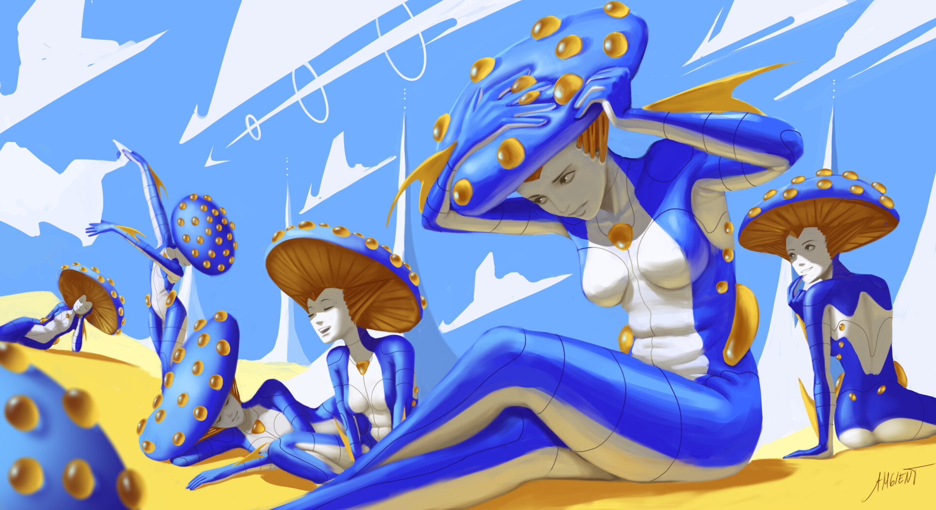 ArtStation - Pointy White Thingamabobs & Bubbly Blues