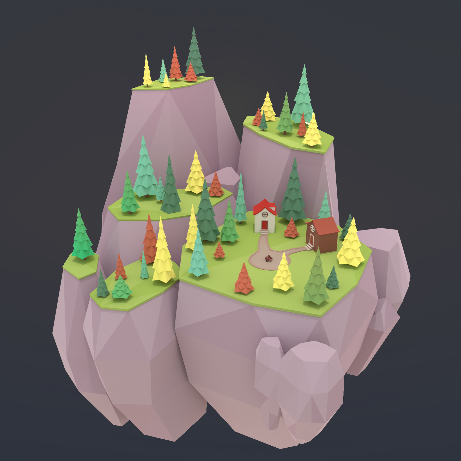 ArtStation - Low Poly Stylised 3D Environment