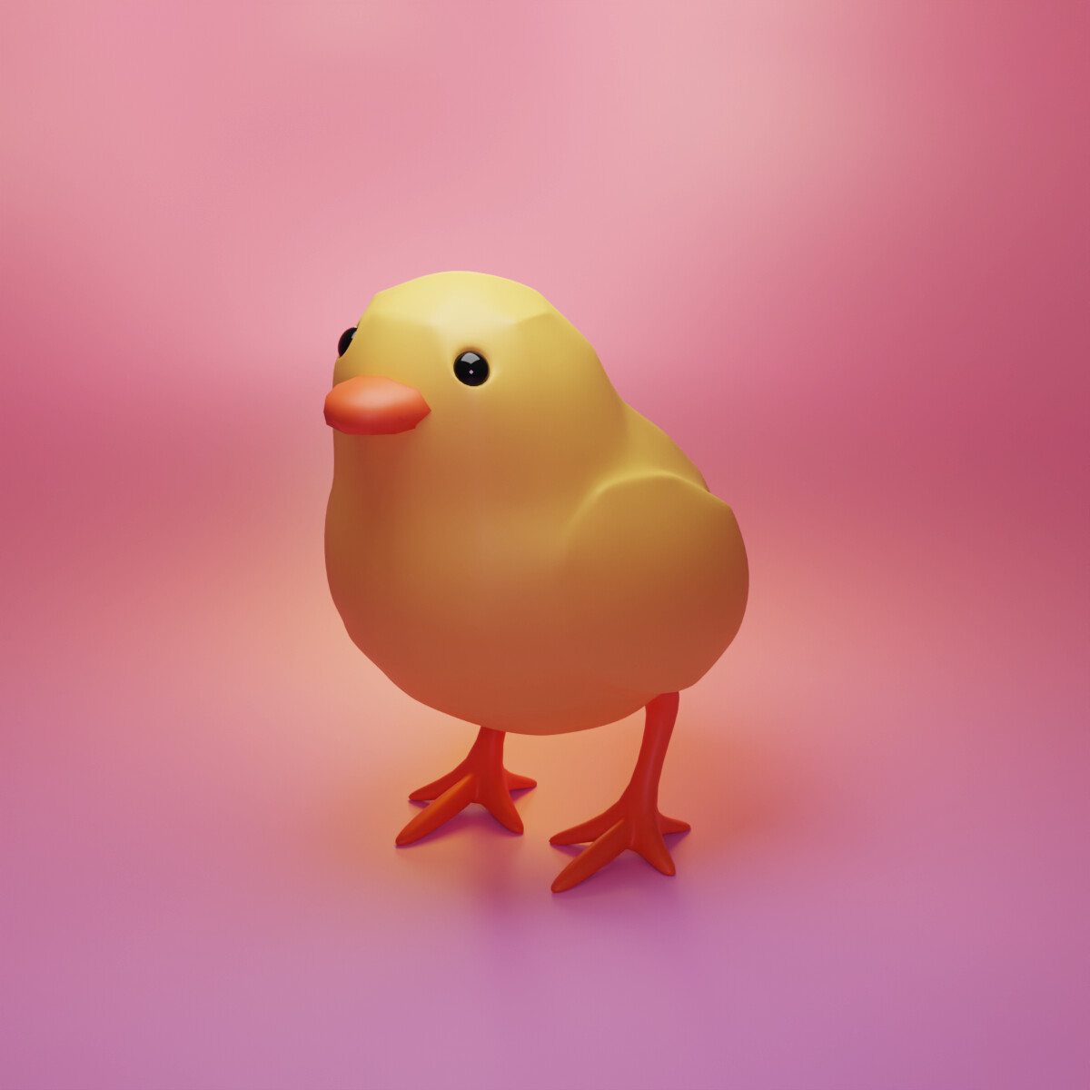 ArtStation - 3D Chick - Low Poly
