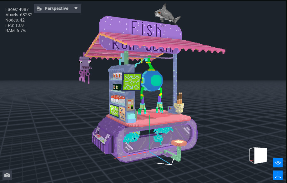 ArtStation - Voxel Props - Fish Bar.