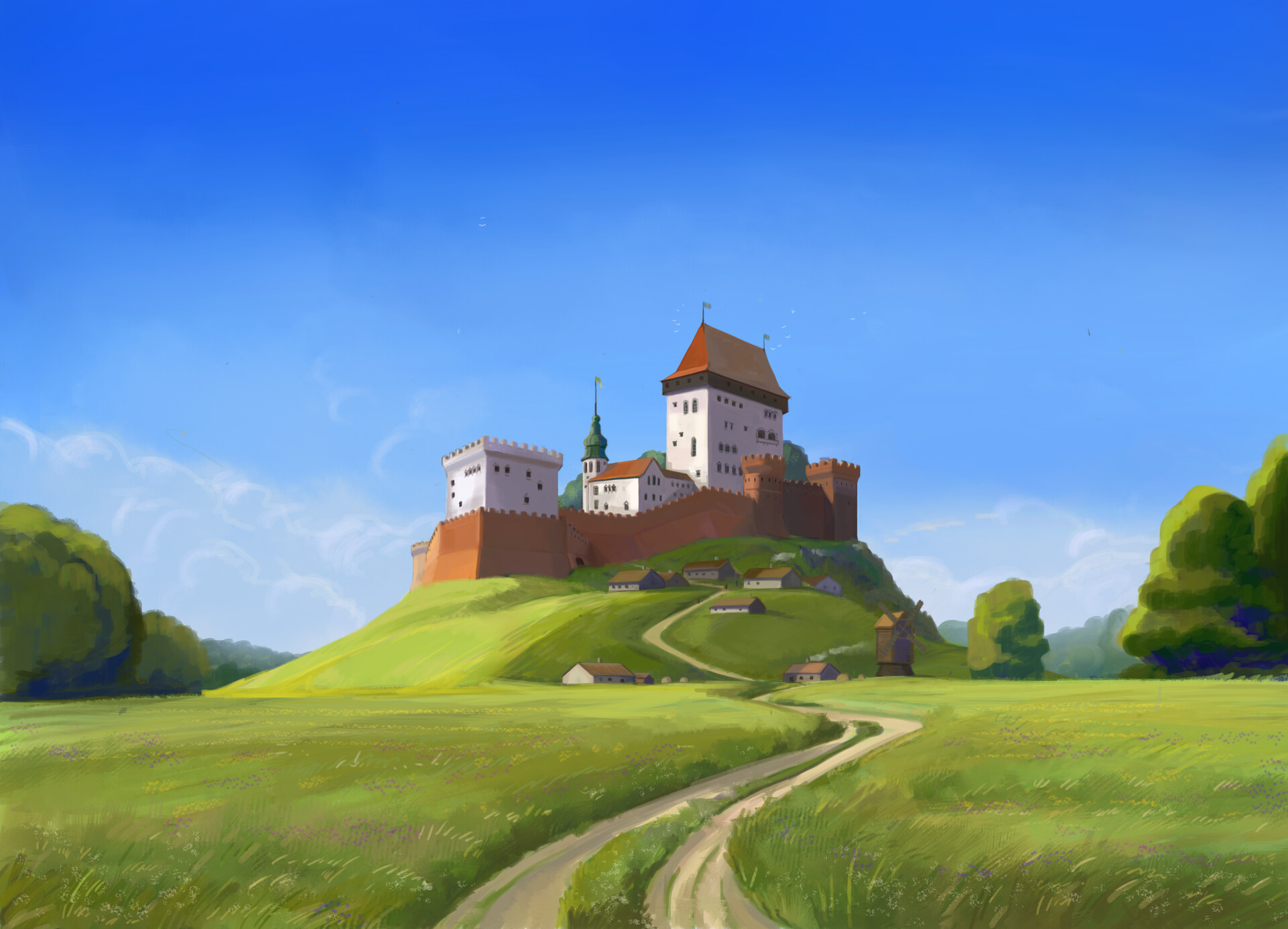 ArtStation - White Castle on the hill