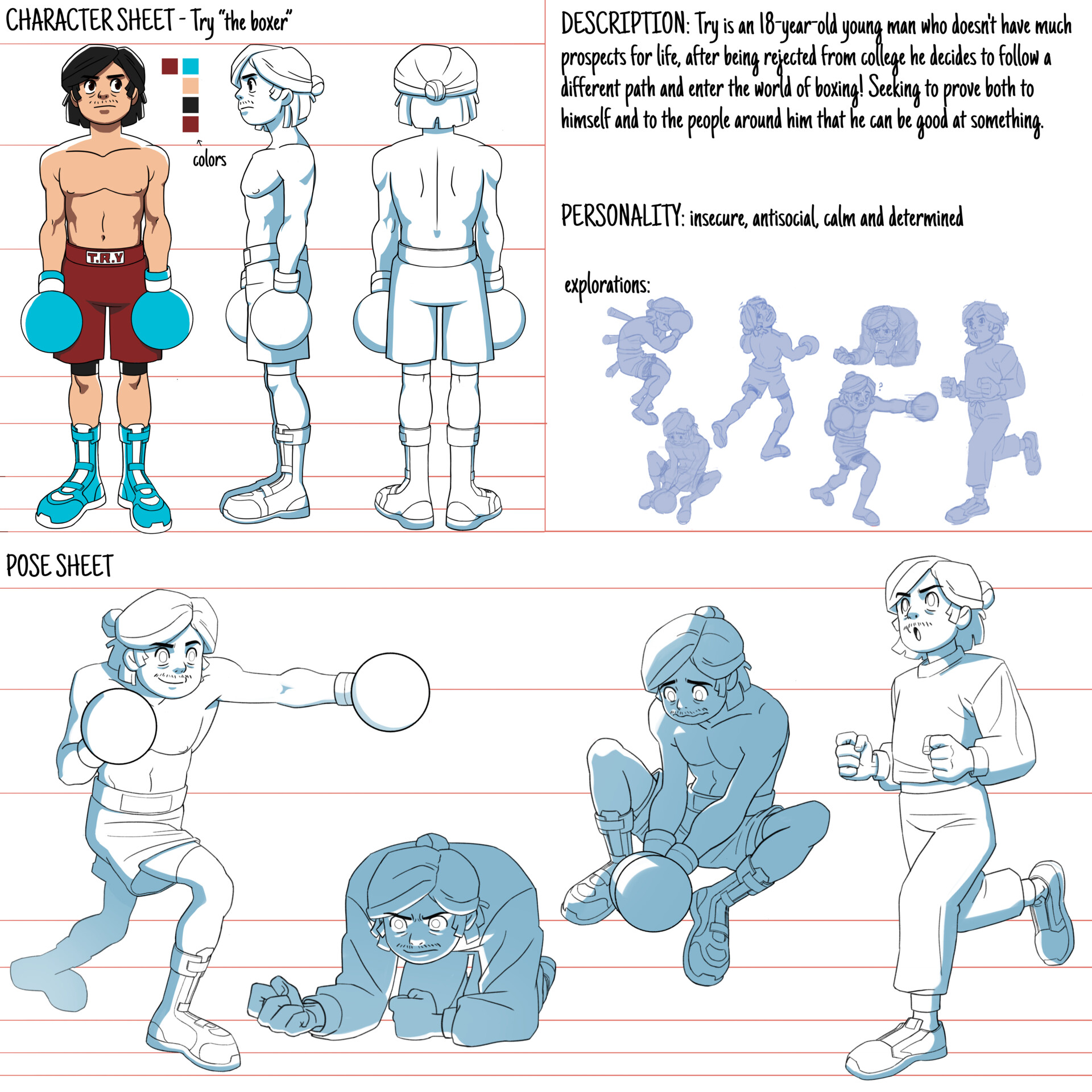 José Eduardo de lima - Try "The Boxer" - character sheet for a cartoon ...