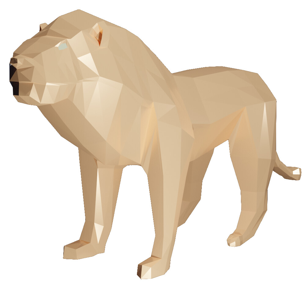 ArtStation - Low poly lion render