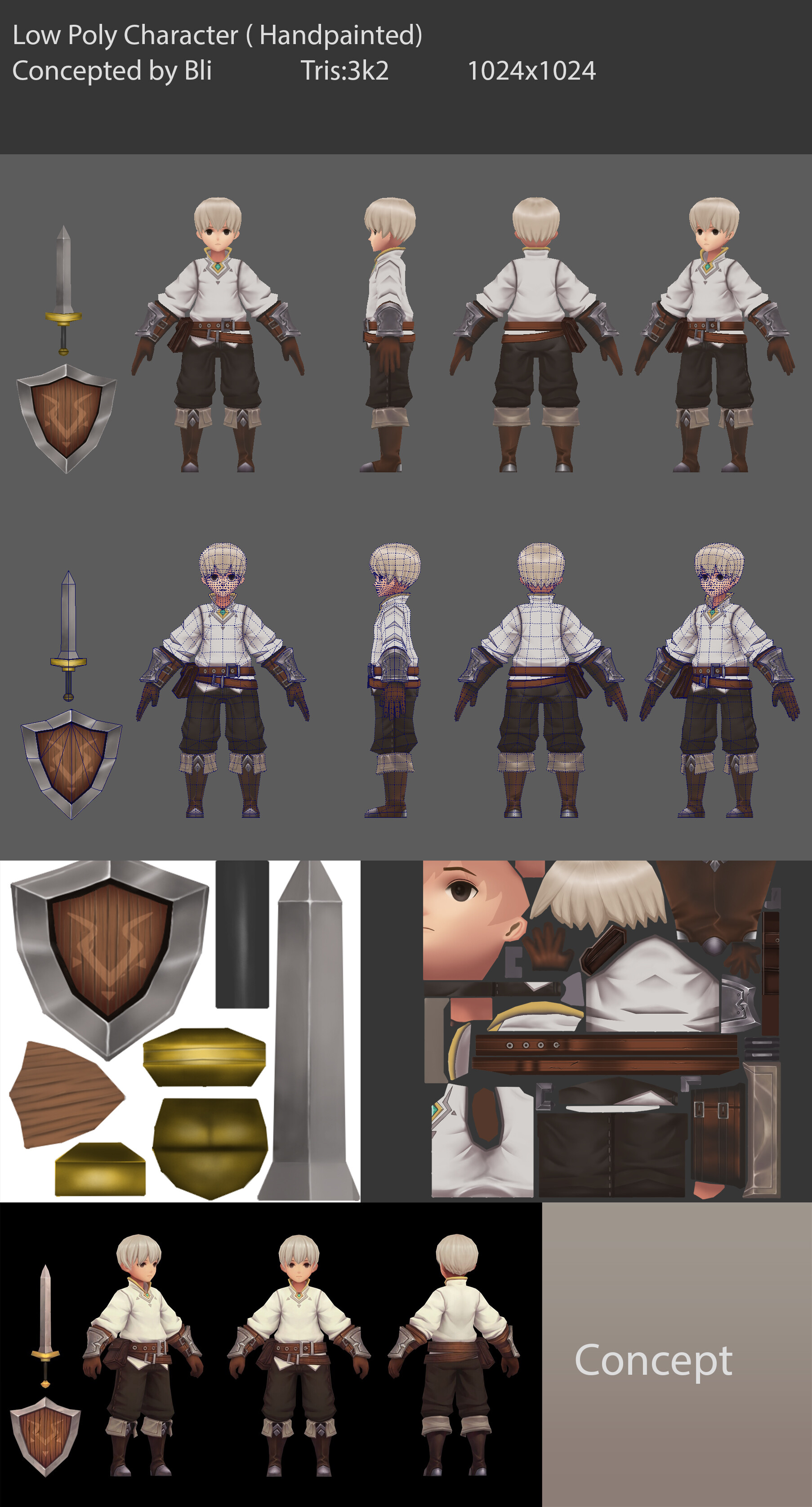 ArtStation - Low Poly Character (Handpainted)