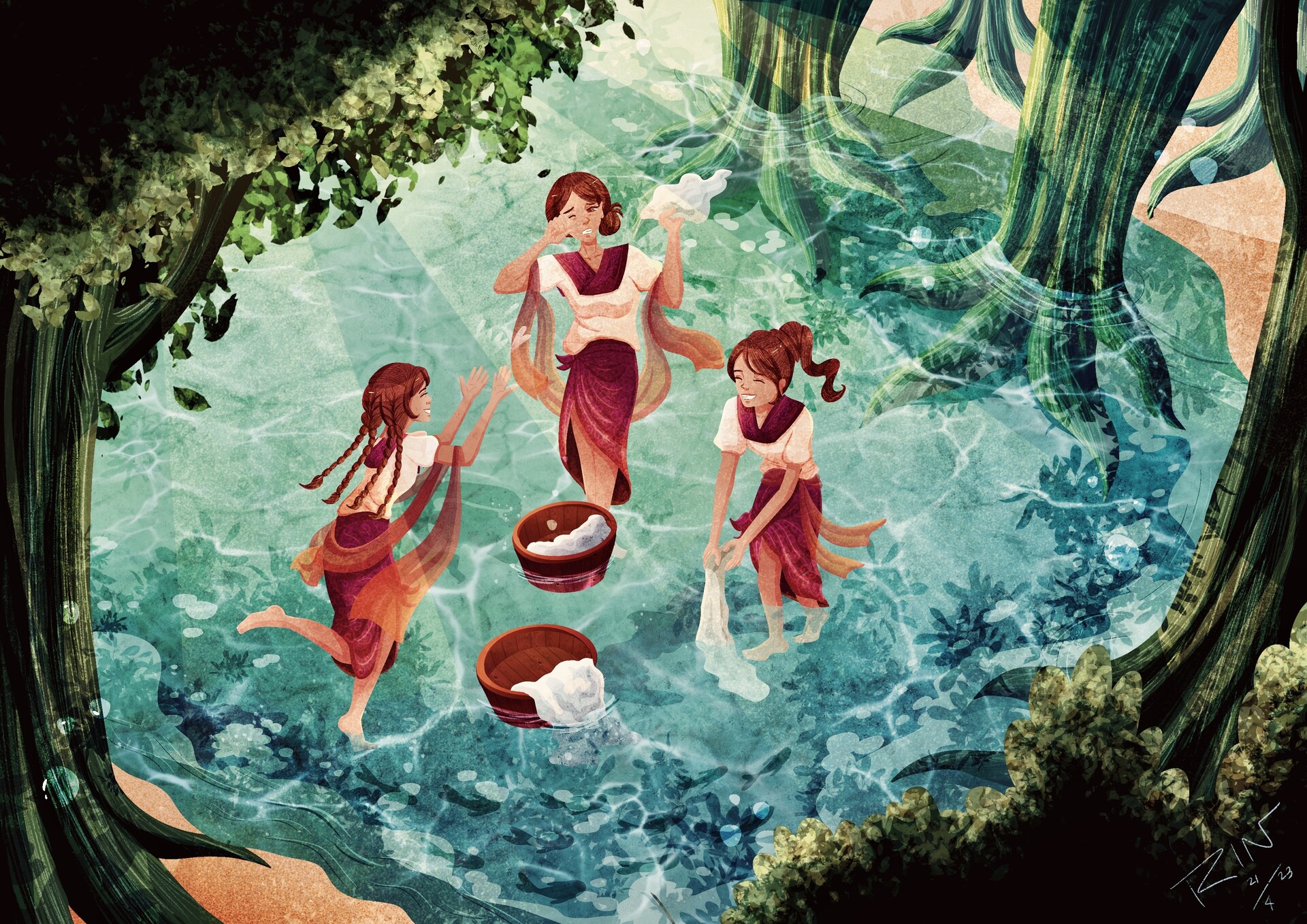 ArtStation - Wash Day with the Girls