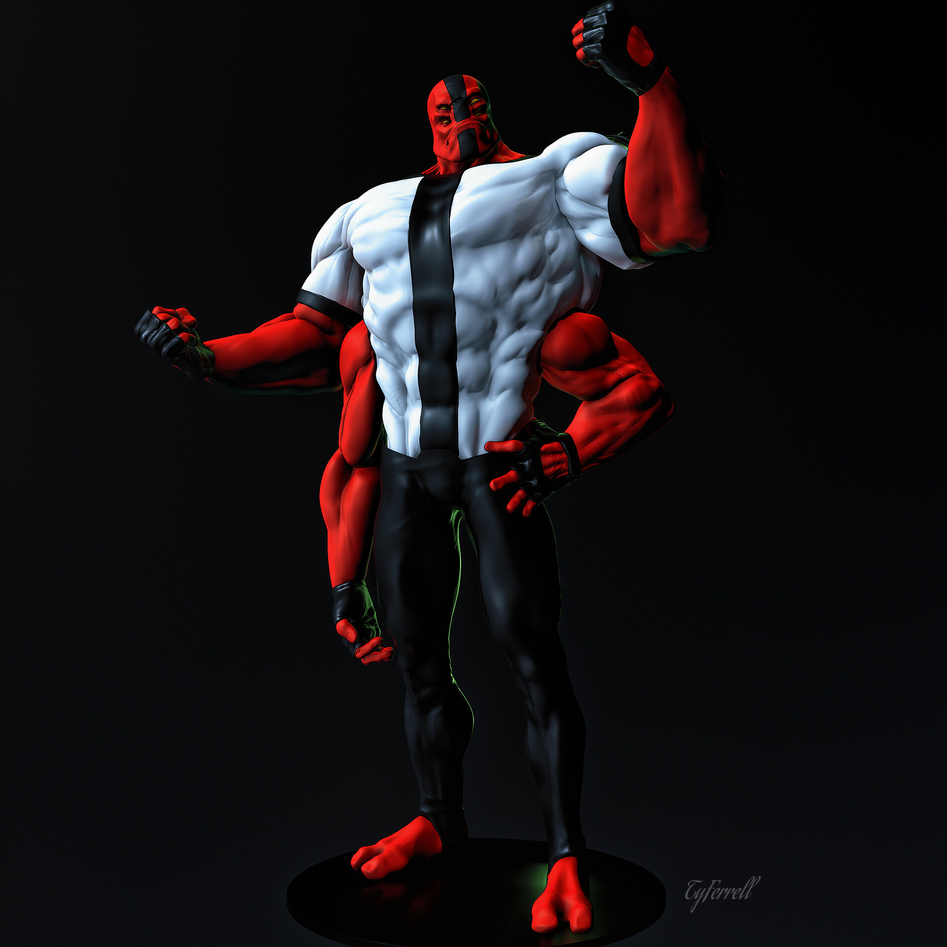 OutlawHue Portfolio - WIP Four Arms Fan Art