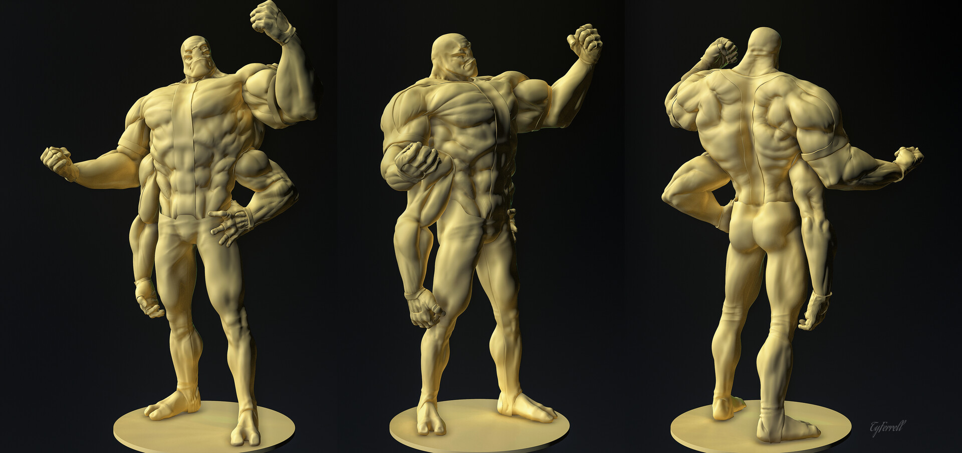 OutlawHue Portfolio - WIP Four Arms Fan Art