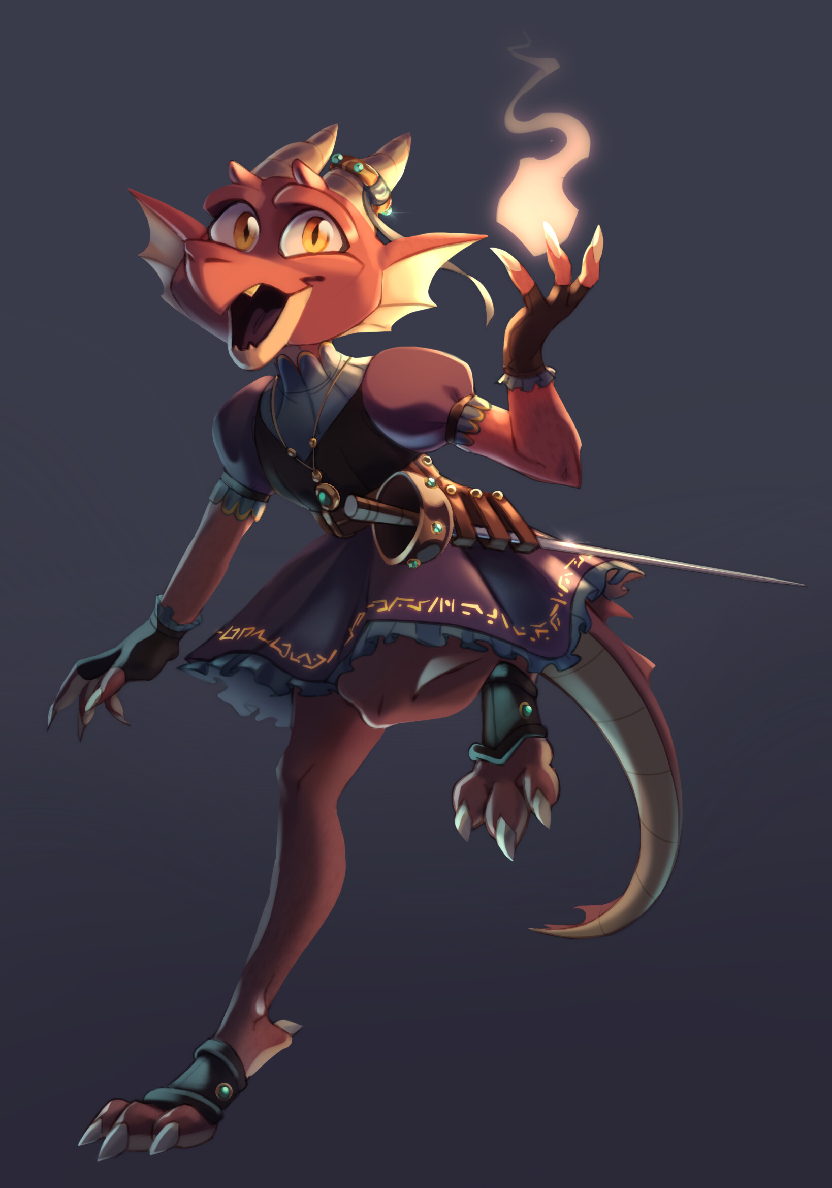 ArtStation - Sopora - Dragonborn Bladesinging Wizard