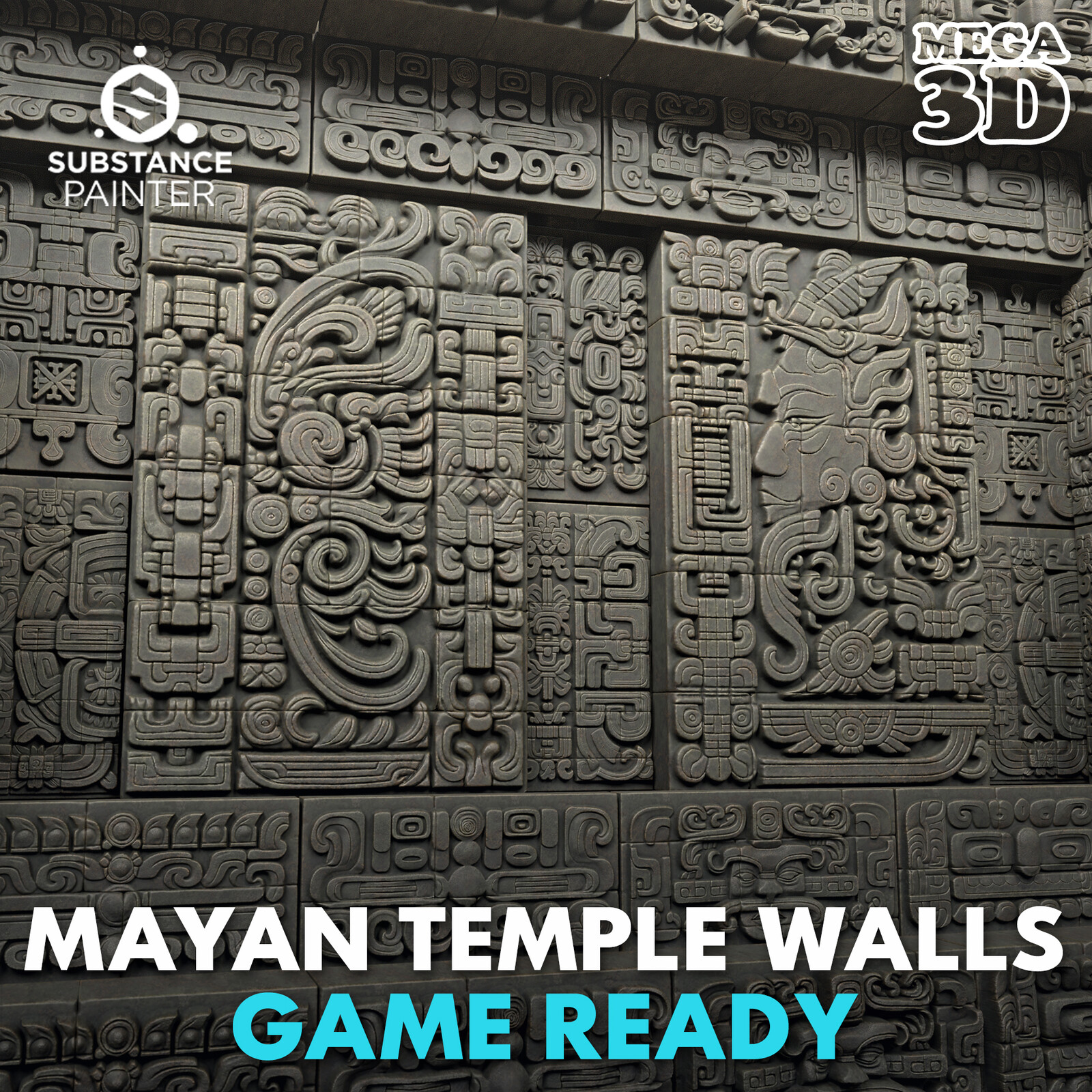 3D Models by 3D Landscape - Mayan Temple Walls 230731