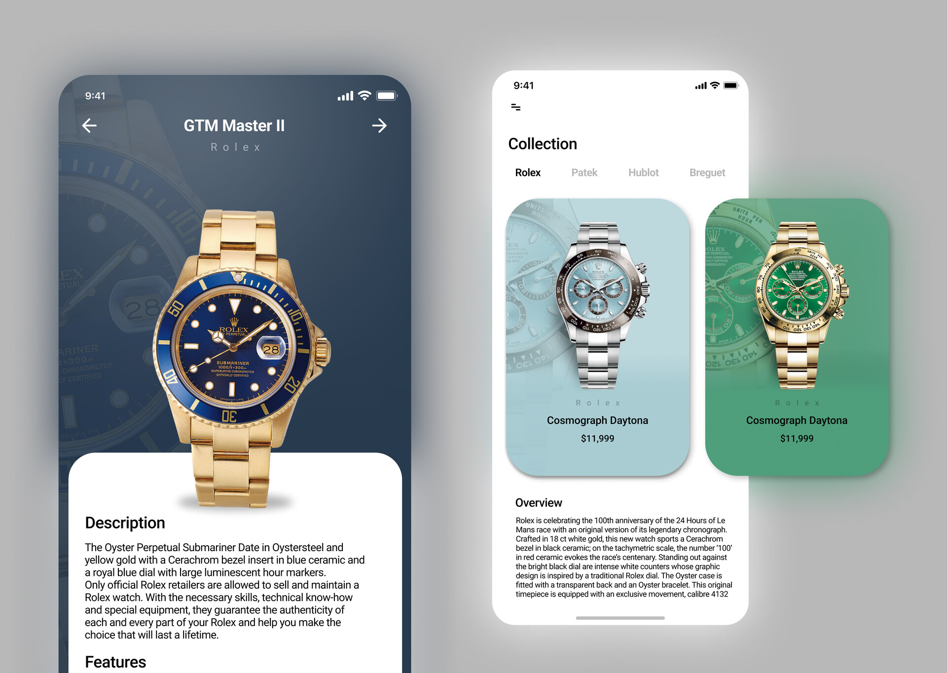 Sagar.Y Sagi - Rolex Watch App UI Design