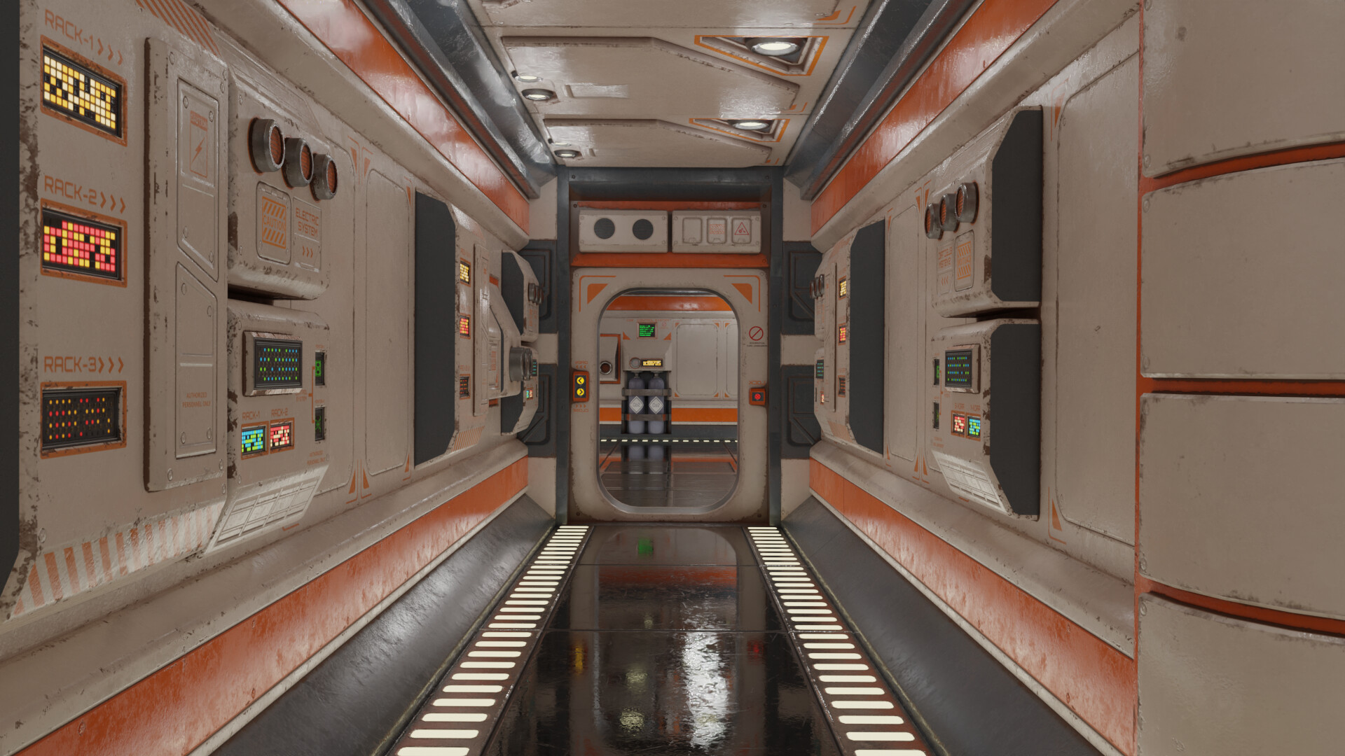 ArtStation - sci-fi spaceship interior