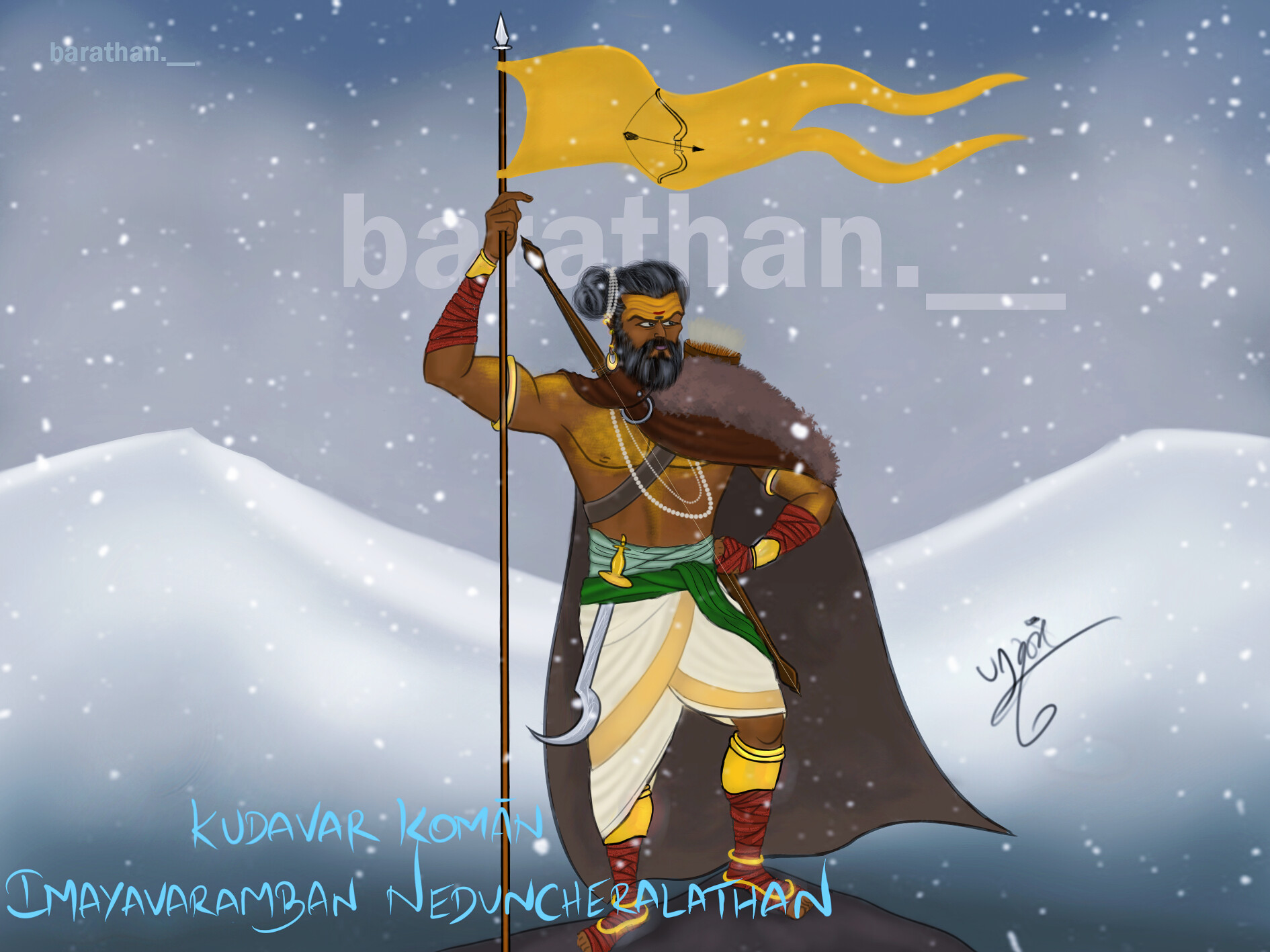 ArtStation - chera king Imayavaramban Neduncheralathan. Thamizh king ...