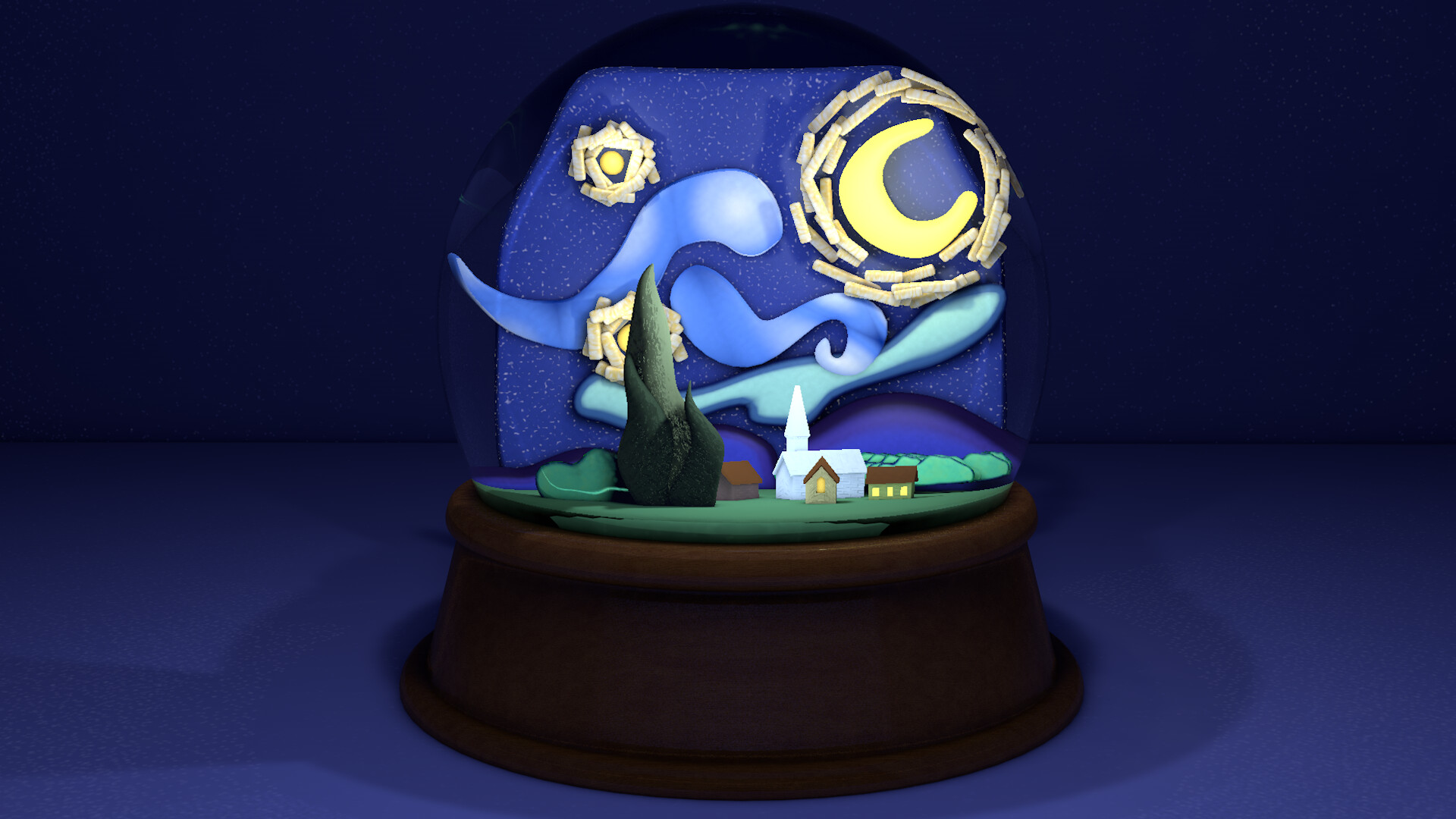 ArtStation - Starry Night Snow Globe