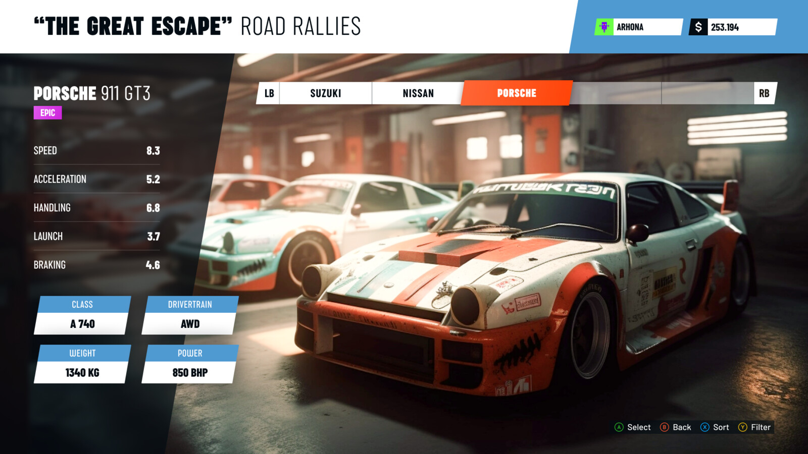 Polina Kulnevich - Rally race game interface: car selection screen