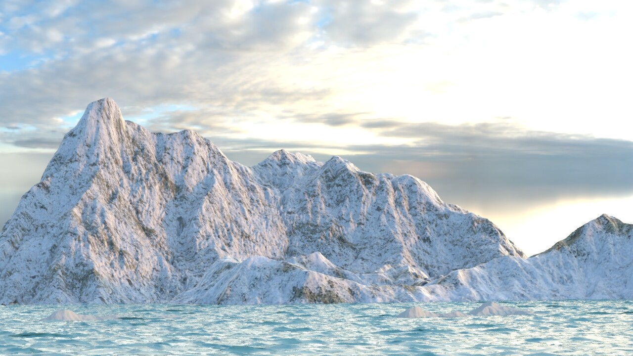 ArtStation - Mountain created using HeightField in #Houdini . Rendered ...