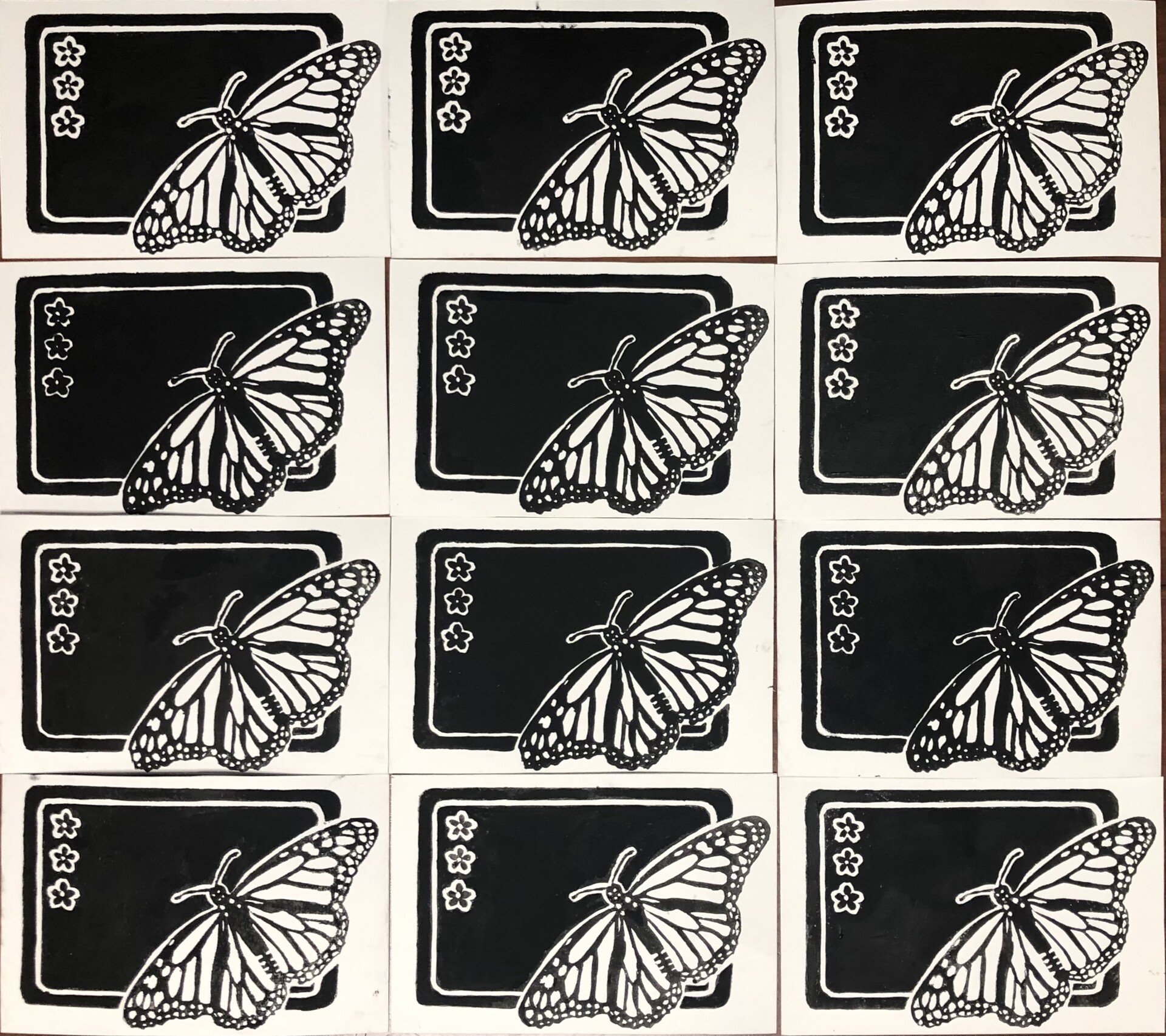 ArtStation - Monarch Butterfly Linocut Print