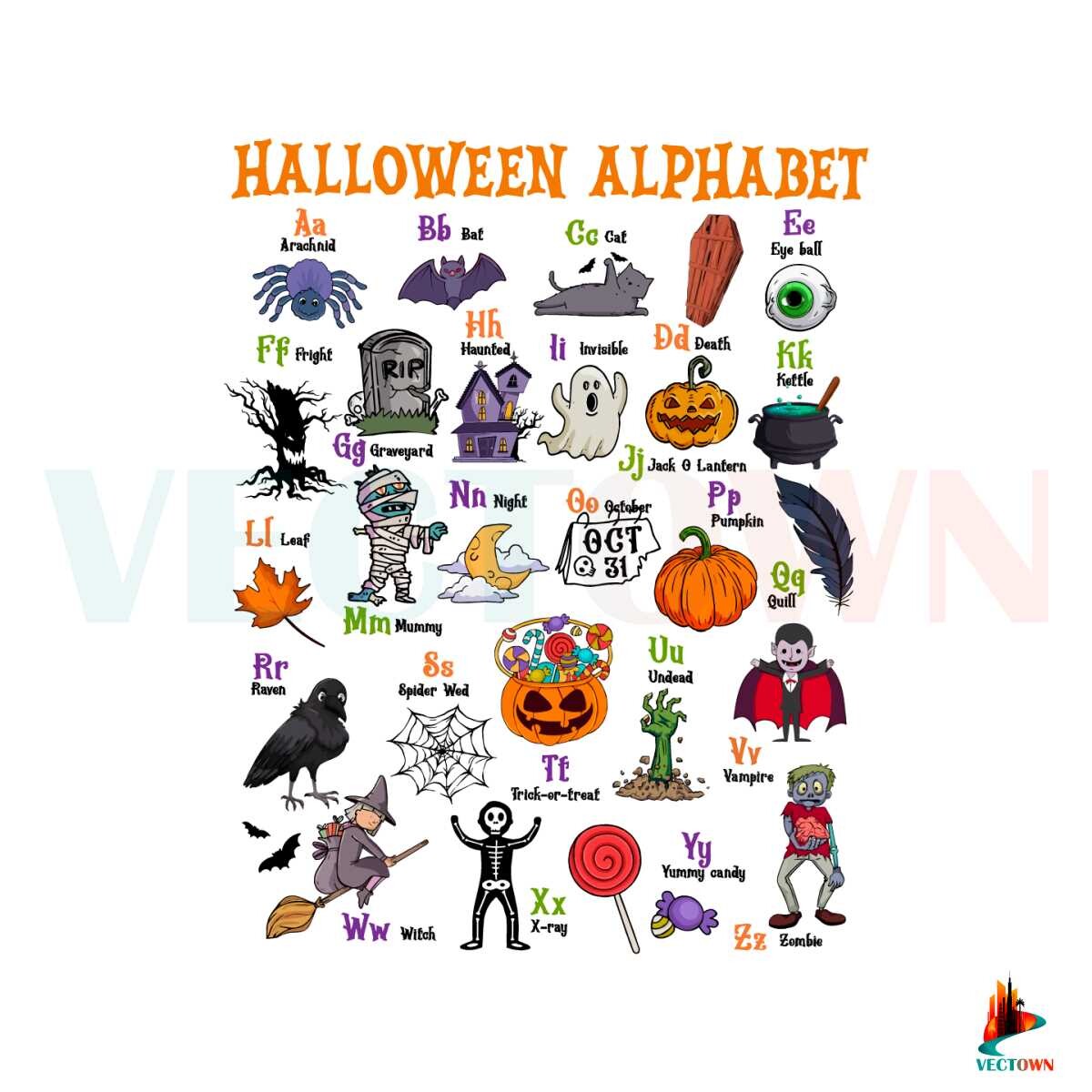 ArtStation - Halloween Alphabet Funny Teacher halloween SVG Cricut File