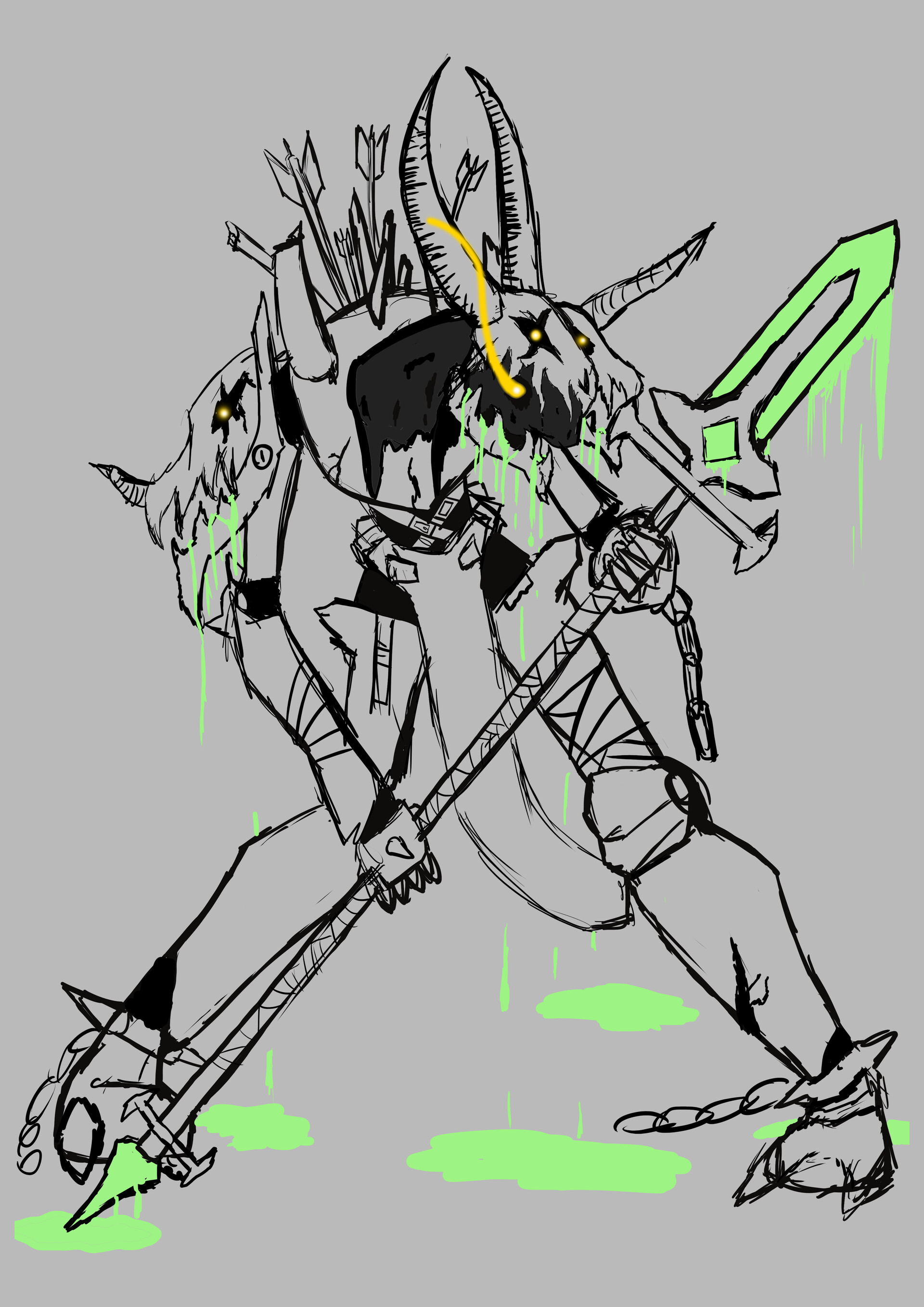 ArtStation - Cerberus The poison knight, guardian of the forest