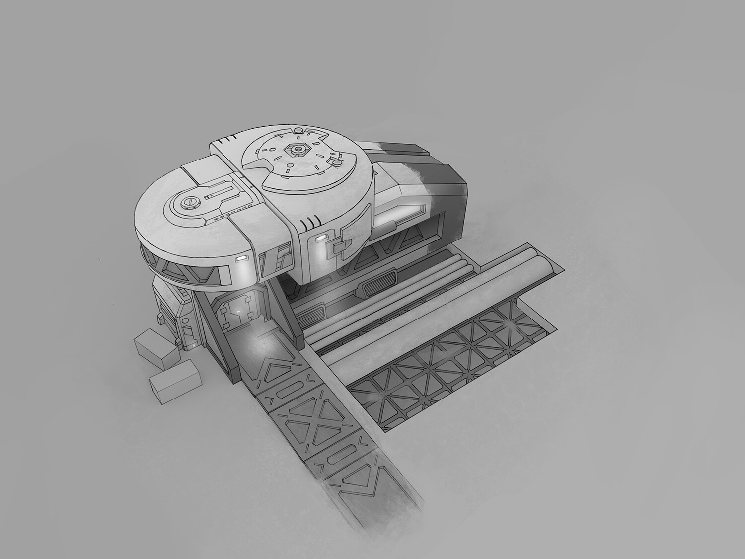 ArtStation - Concept art of sci-fi structures